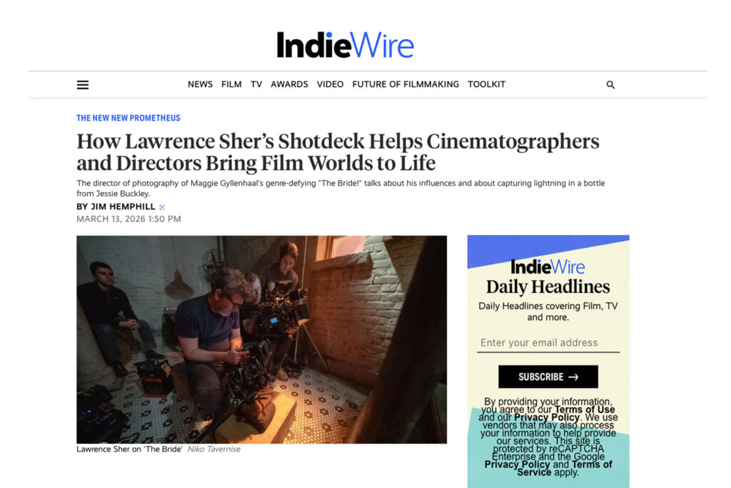 IndieWire: How Lawrence Sher’s ShotDeck Helps Cinematographers and ...